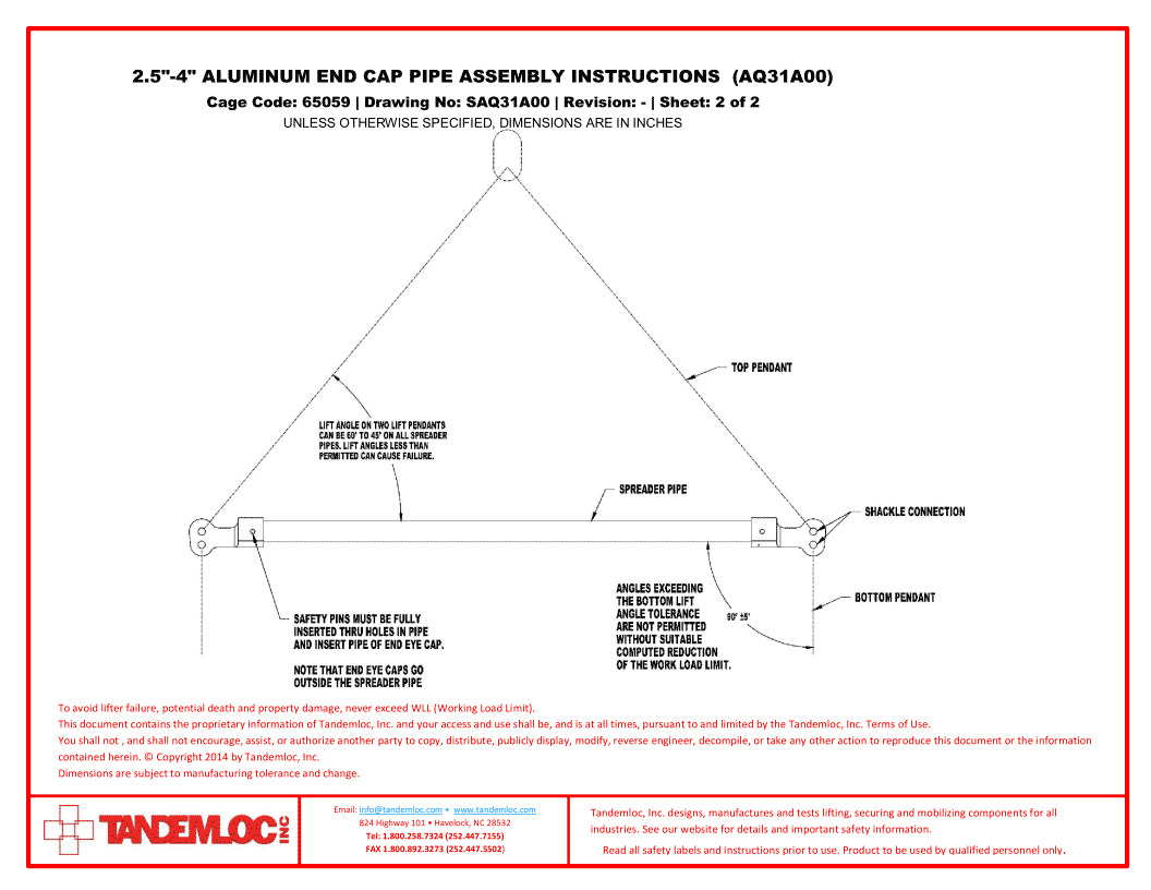 AQ31P Aluminum Spreader Pipe | Tandemloc