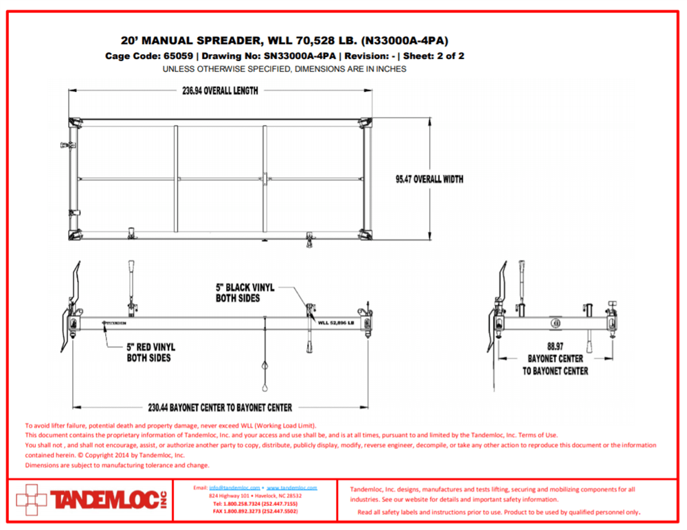 Fixed Manual Container Spreader Frames | N33000
